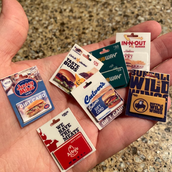 1:6 Mini Pretend Gift Cards That Hang - Etsy