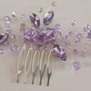 Purple Hair Comb Purple Jewelry Set Amethyst Jewelry Set Lilac - Etsy