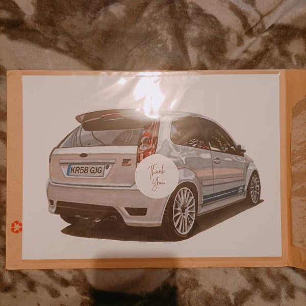 VW Golf GTI MK1 Car Print, Hand Drawn Car Drawing. Perfect Gift for Any ...