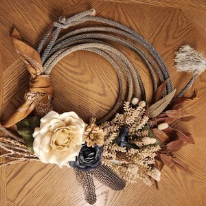 Western Cowboy Rope Wreath / Rustic Lariat Wreath / Farmhouse Wreath ...