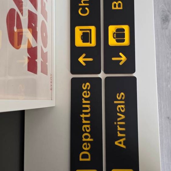 Airport Signage Posters: Travel Theme Wall Art (set of 4) - Etsy