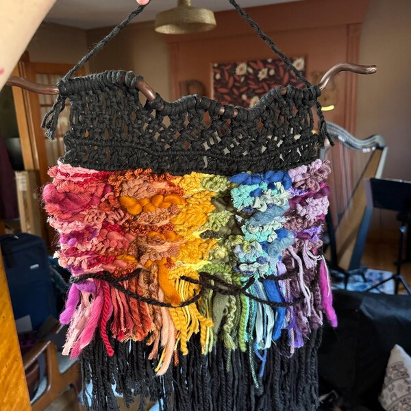 Black and White Handwoven Bookmark With Vine & Leaf Embroidery - Etsy