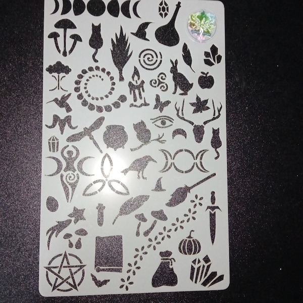 Wiccan Journal Stencil, Witchcraft or Wizardry Arts and Crafts Stencil ...