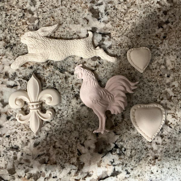 IOD Fleur De Lis Mould * Iron Orchid Designs Rabbit Bunny Heart Rooster ...
