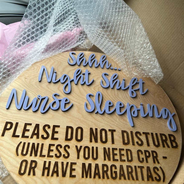 Nurse Sleeping Door Sign, Nurse Sign, Nurse Gift, Nurse Gift Ideas ...
