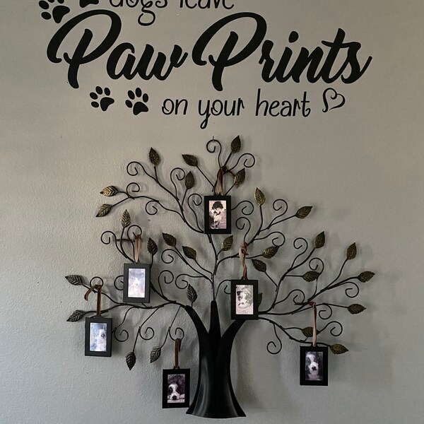 Dogs Leave Paw Prints on Your Heart Quote Vinyl Wall Decal/words ...
