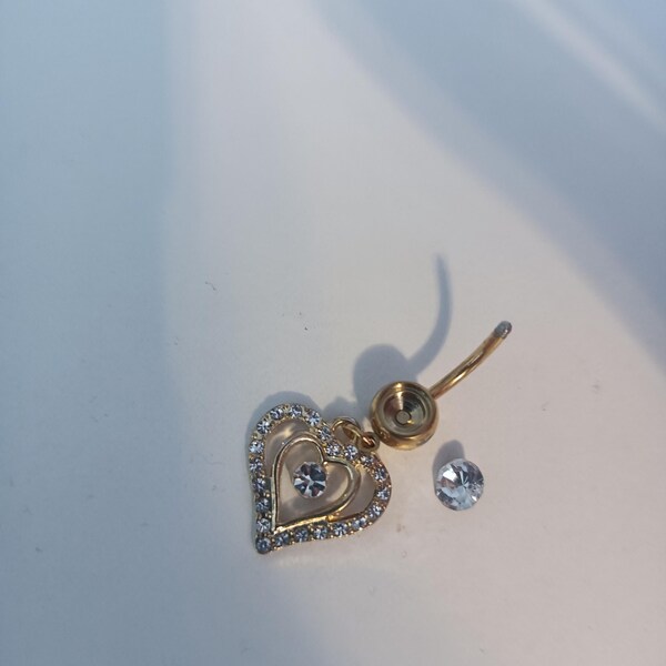 Y2k 2000s Silver Bratz Inspired Silver Diamond Rhinestone Star Dangling Belly Piercing Bar Ring ...