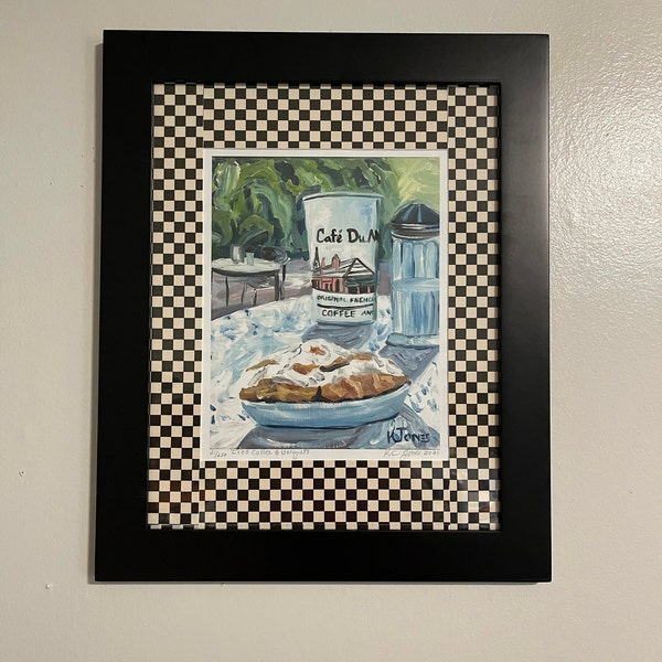 Iced Coffee & Beignets | 8 X 10 Inch Print of Oil Painting Louisiana ...