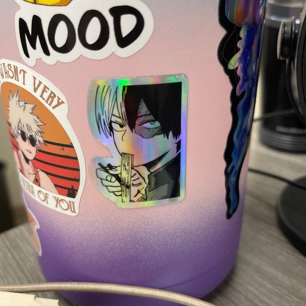 My Hero Holographic Todoroki Shoto Eating Soba Sticker - Etsy