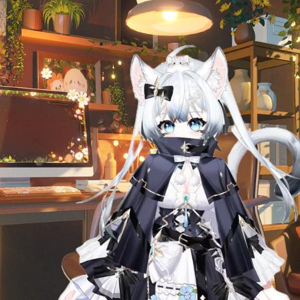 Live2d Premade Vtuber Model : Female Blue Angel - Commercial FULLY ...