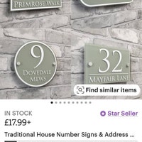 Bordered Rectangular House Signs, Door Number Plaques, Multiple Colour ...