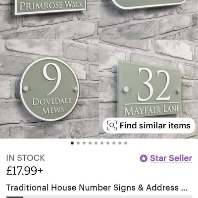 Traditional House Number Signs & Address Plaques in Sage Green - Etsy UK