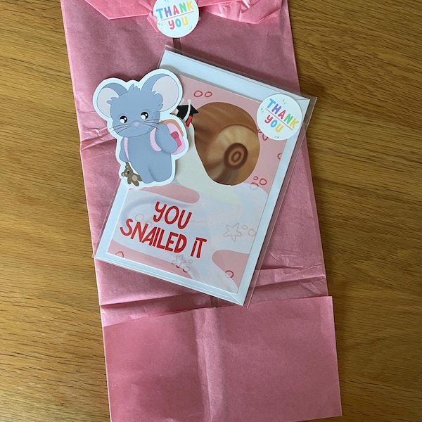 Funny "you Snailed It" Graduation Card – Cute Snail Pun Congratulations ...