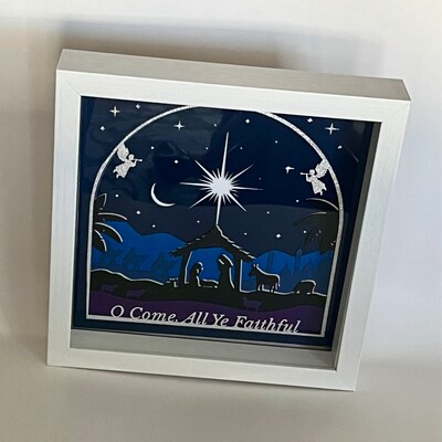 3D Nativity Scene Shadow Box, Christmas Shadow Box SVG, Christmas ...