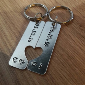 Couples Keyring Personalised Special Date Split Heart - Etsy UK
