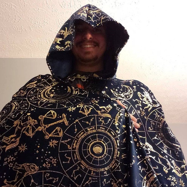 Teal Turquoise Cloak Hooded Halloween Cape Trick or Treat Medieval ...