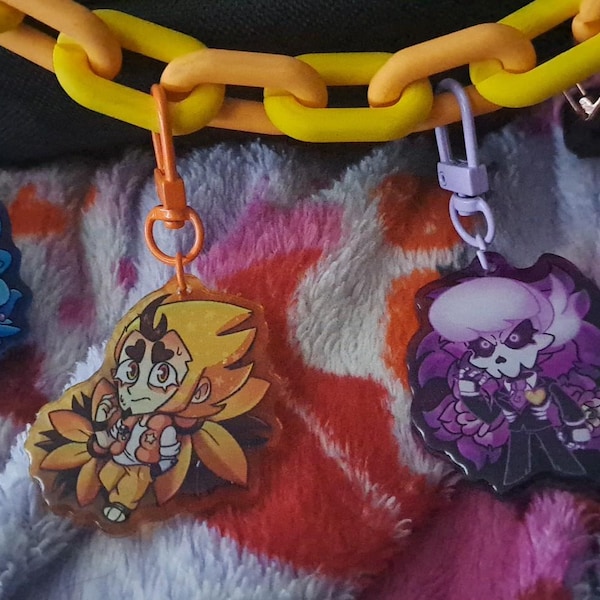 Mystery Skulls Animated Keychain Double Sided Colored Acrylic Charm ...