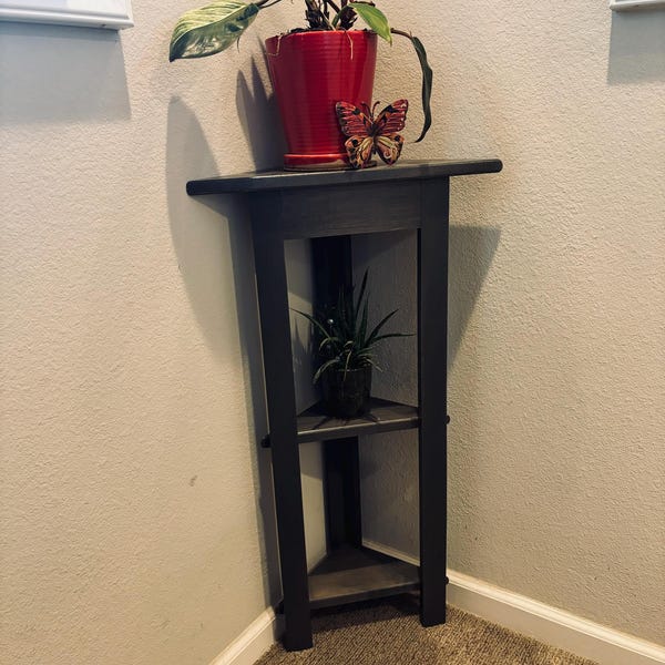 Corner Table With Shelves - Etsy