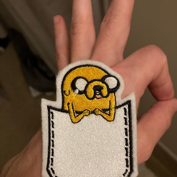 Jake the Dog in a Pocket - Adventure Time Iron on Patch - Etsy