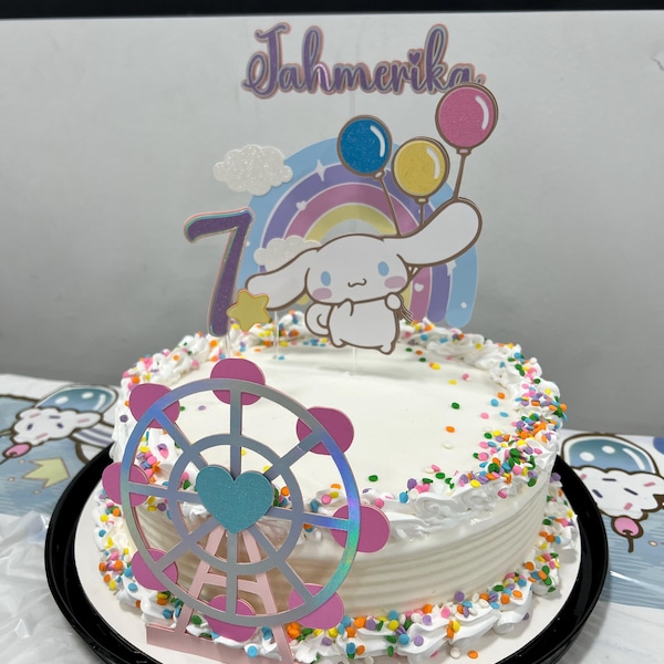 Cinnamon Roll Cake Topper - Kitty and Friends Birthday - Cinnamon Roll ...