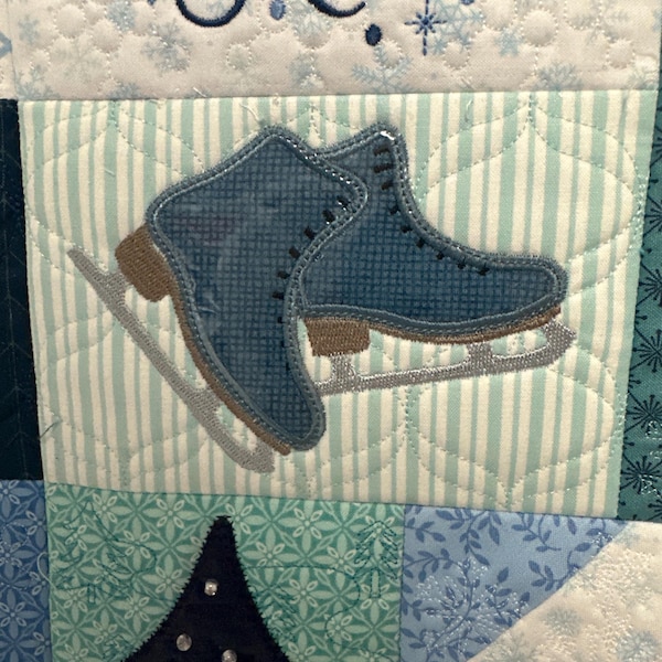 Ice Skates DIGITAL Machine Embroidery Appliqué Design - a Charming ...