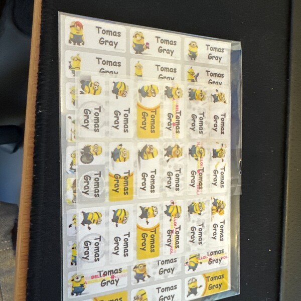 48/96 Minions Personalised Name Label Stickers - Medium (30*13mm ...
