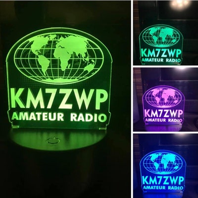 Ham Radio Lighted Globe Callsign Display LED Amateur Radio Operator NOW ...