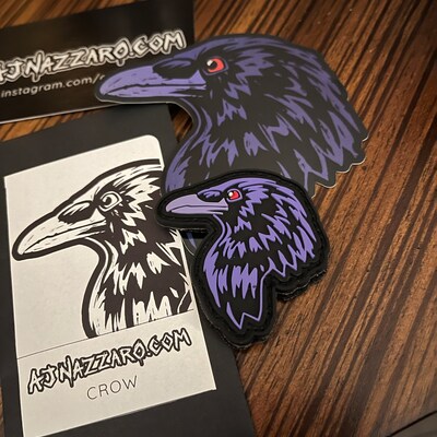 Crow Rubber Patch - Etsy