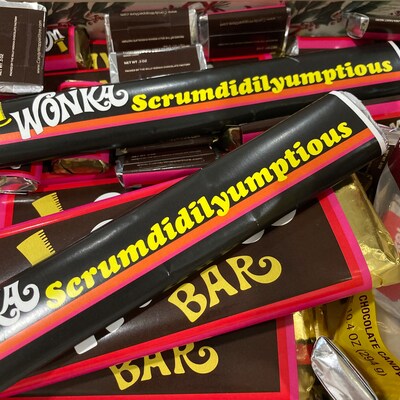 Willy Wonka Chocolate Bar Stickers for Party Cups 9 per Set - Etsy