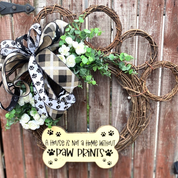 Dog Bone Wreath Sign, Dog Lovers, Animal Sign, Farmhouse, Wreath ...
