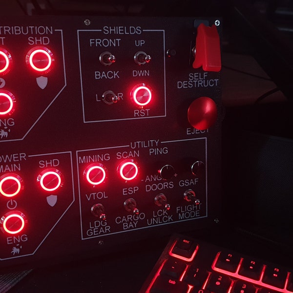 Curasim Controls Sim Racing Button Box Full-metal RGB Illuminated ...