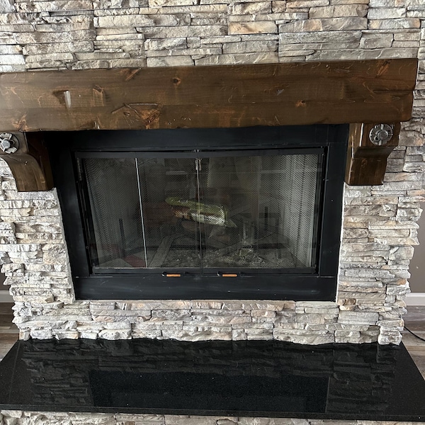 Fireplace Mantel Handmade "snake River" Model, With Dark Walnut Stain ...