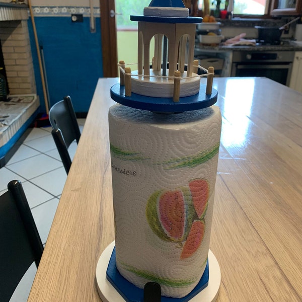 Paper Towel Holder, Kitchen Roll Holder, Wooden Lighthouse, Kitchen ...