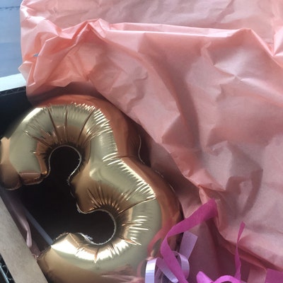 Mini Number Balloon Cake Topper / Wand / Table Number / Tassels - Etsy