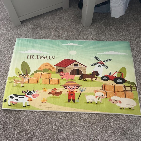 World Map for Kids Rug, Child Room Rug, Animals Rug, Gift for Kids ...