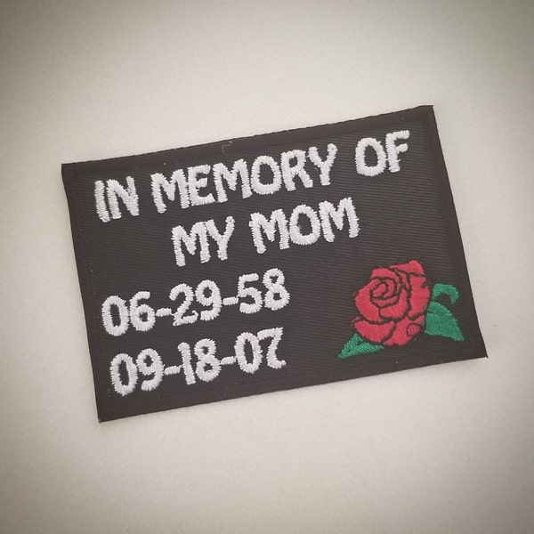 Custom in Memory Patch Patch With Rose With Hook and Loop Fastener ...
