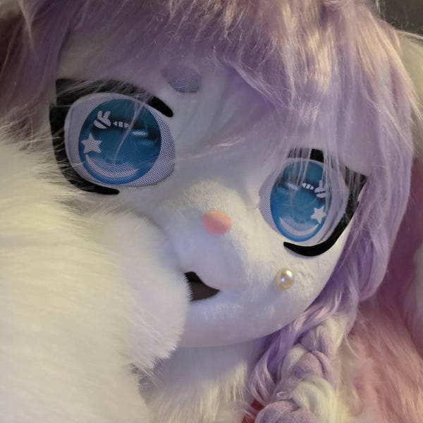 Candy Lavender Bunny Kigurumi Fursuit Furry Head Kig Style,white Bunny ...