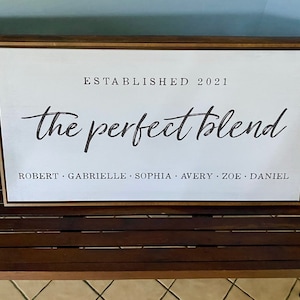 The Perfect Blend Family Sign Personalized Blended Family Signs Perfect ...