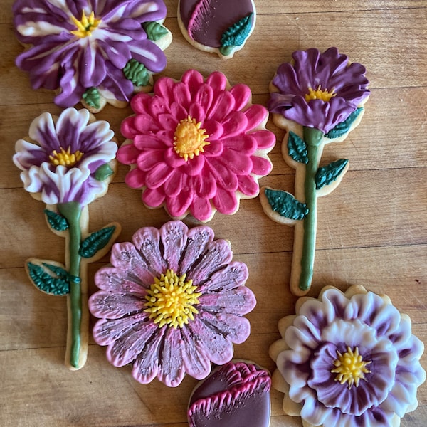 Bouquet Flower Set Cookie Cutters and Stamps, Cookie Cutter, Cookie ...