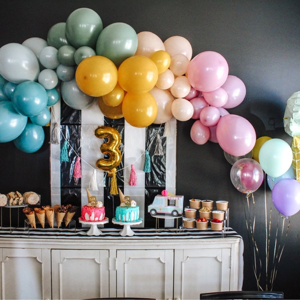 Boho Balloon Garland DIY Kit Canyon Rose Cameo Mustard Willow Slate Fog ...