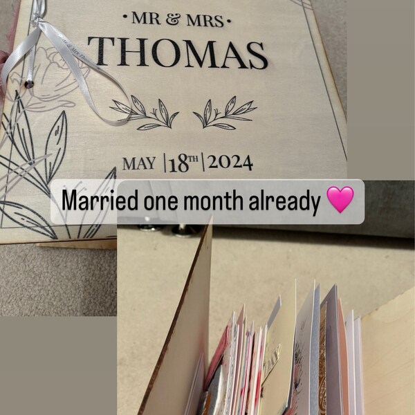 Floral Wedding Card Book Wedding Card Keepsake Personalised Wedding ...