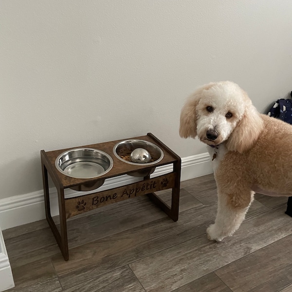 Raised Dog Bowls Stand, Elevated Dog Feeder, Dog Feeding Station ...