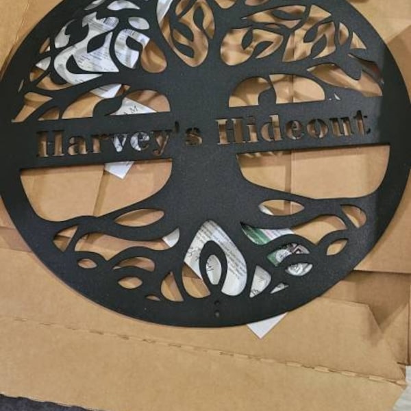 Tree of Life Monogram Metal Sign - Personalized Family Name Wall Decor ...