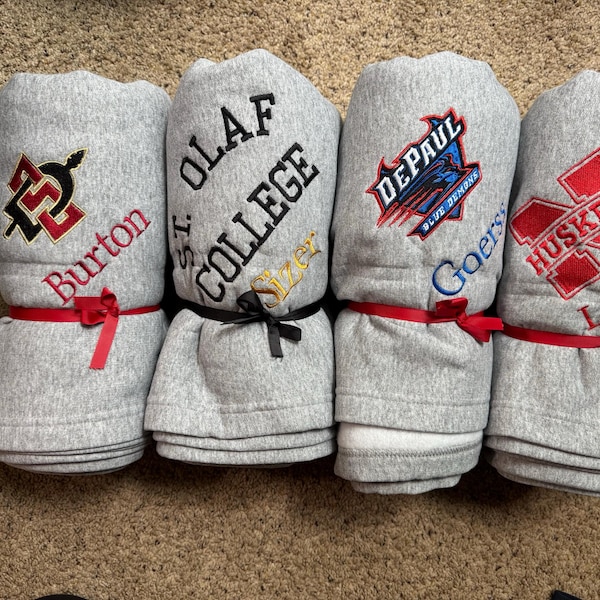 Stadium Blanket, Embroidered Blanket, Sweatshirt Blanket, College Team ...