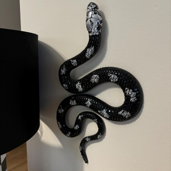 Gold Snake Wall Hanging, Snake Wall Art, Alt Home Decor, Unusual Gift ...