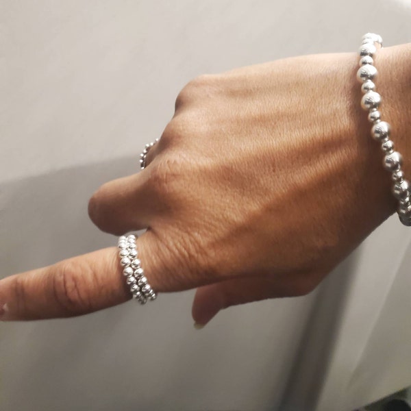 925 Sterling Silver Stretch Rings Stack of 2, Stacked Rings, Womens ...