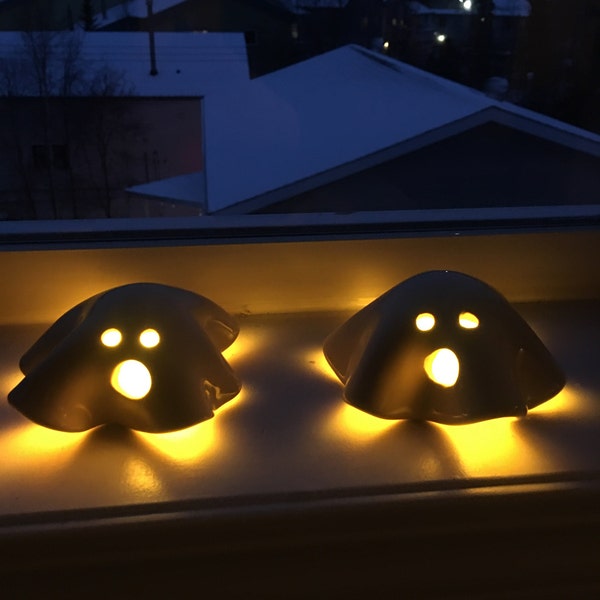 Handmade Ceramic Ghost Tea Light Holder - Etsy
