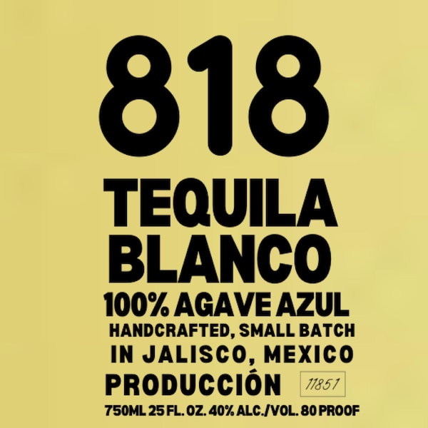 Printable Customizable 818 Tequila Label -canva Template- Tequila Label ...