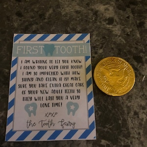 Tooth Fairy Letter Printable, Lost First Tooth Message Template, Cute ...