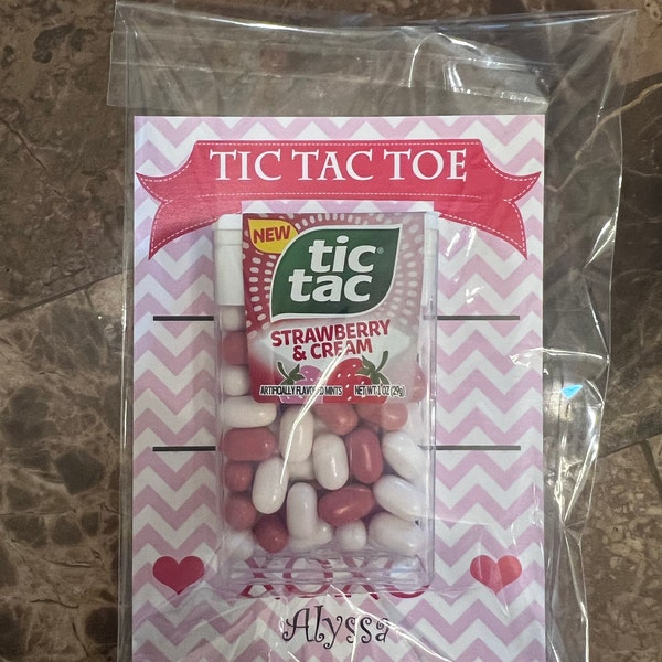 Personalized Valentine Tic Tac Toe Cards and Bags Printed Pink - Candy ...